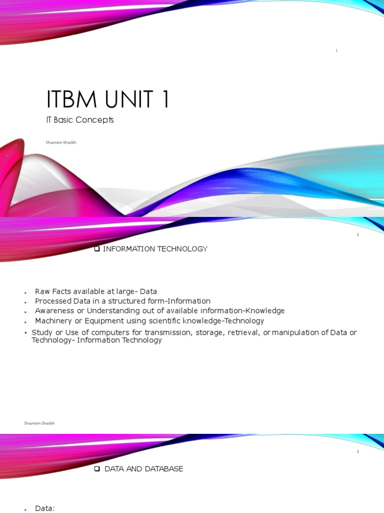 ITBM unIT 1 | PDF | Databases | Byte ITBM unIT 1 | PDF | Databases | Byte