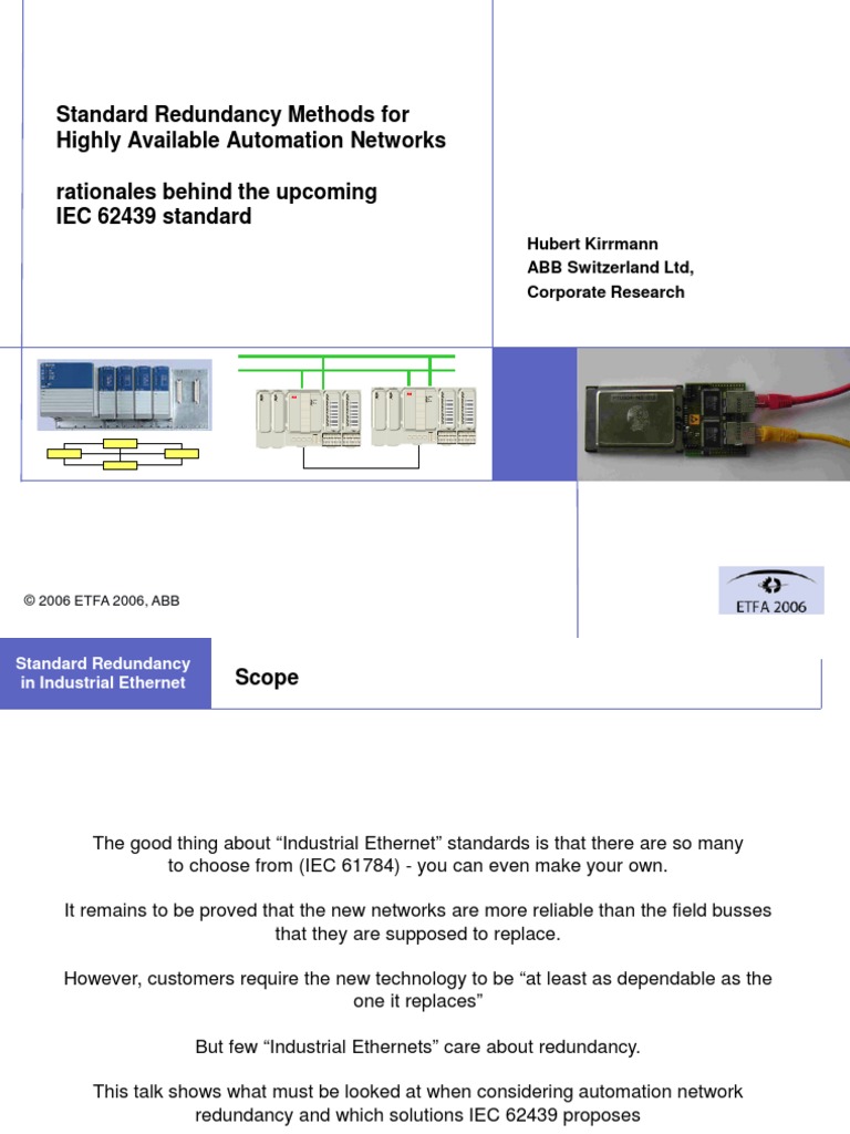 Standard Redundancy Methods Pdf Fault Tolerance Ethernet