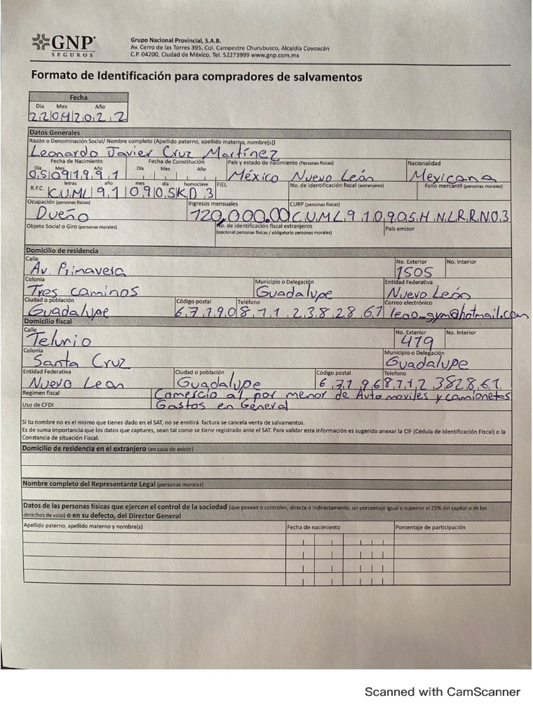 Formato GNP 2022 | PDF