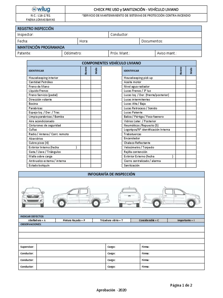 Checklist de Inspección para Camiones | PDF