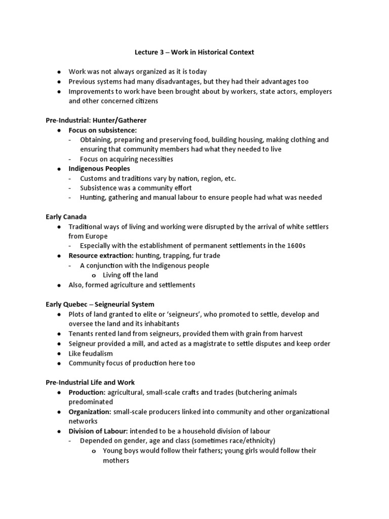 Lecture 3 - Work in Historical Context | Download Free PDF | Labour ...