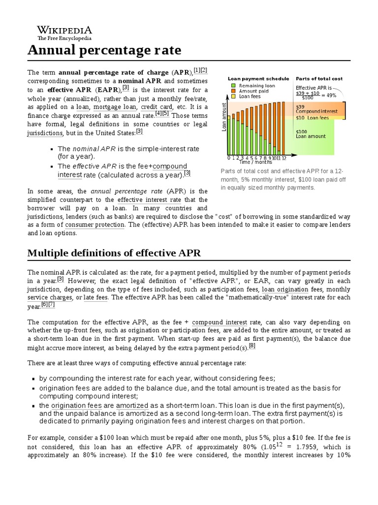 Annual Percentage Rate | PDF | Annual Percentage Rate | Loans