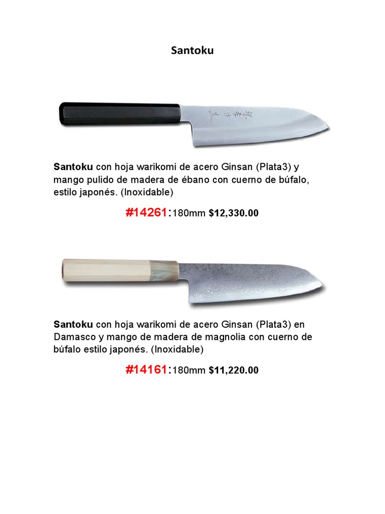 Santoku | PDF | Acero inoxidable | Sector secundario de la economía