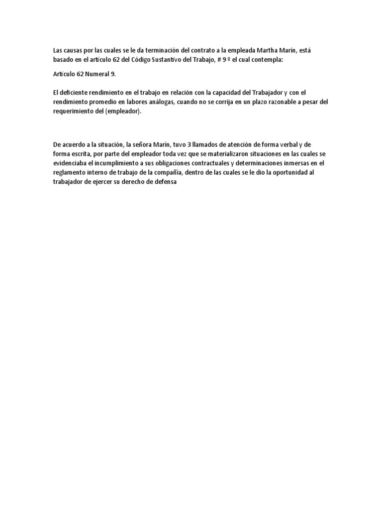 Finalizacion de Contrato Martha Marin | PDF