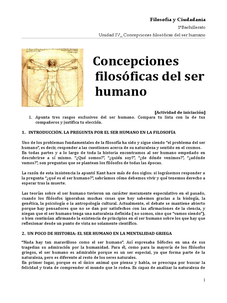 Ud IV Concepciones Filosc3b3ficas Del Ser Humano | PDF | Mente ...