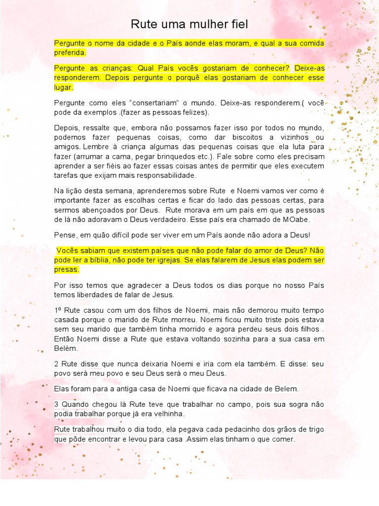 Rute Uma Mulher Fiel | PDF | Livro de Ruth