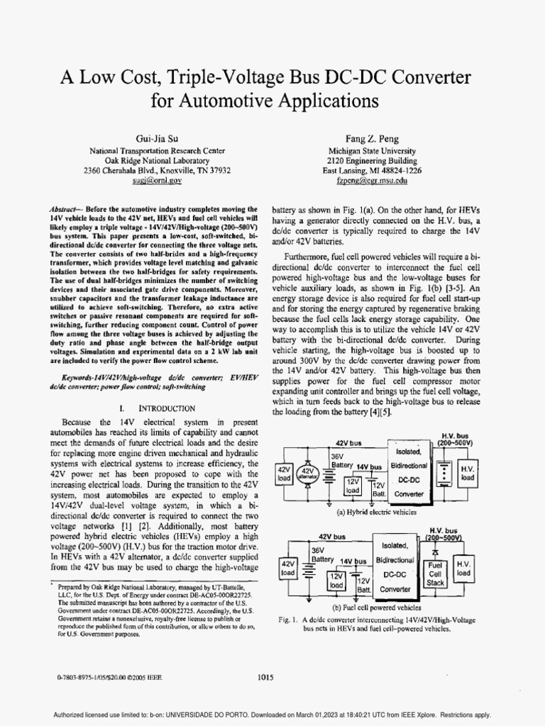 A Low Cost Triple-Voltage Bus DC-DC Converter For Automotive Applications | PDF | Capacitor ...