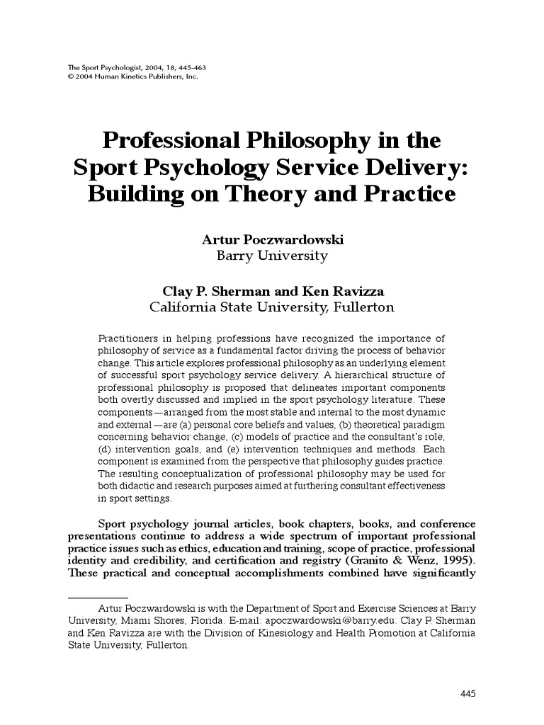 Professional Philosophy in SP | PDF | Psychotherapy | Psychology