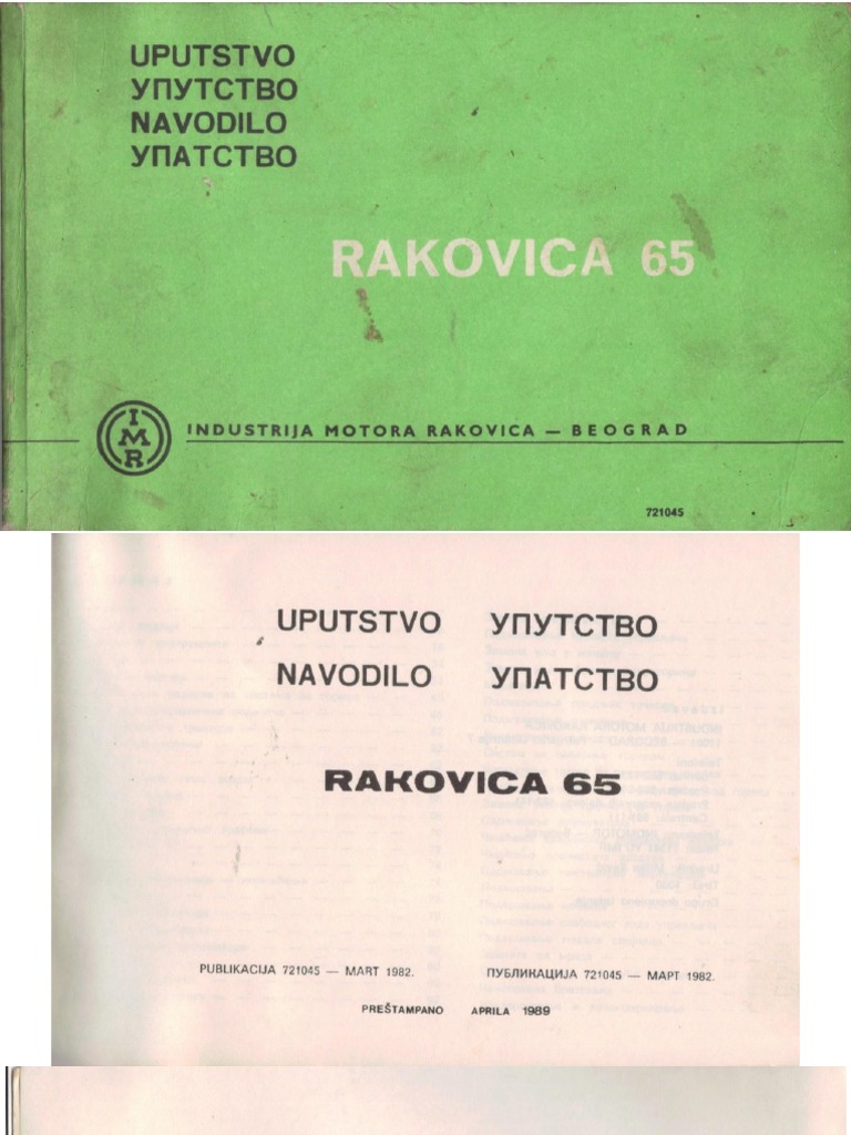 RAKOVICA 65 Uputstvo Za Rukovanje | PDF