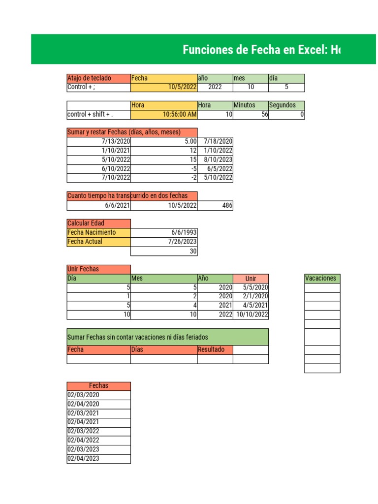 Curso Intermedio - CAP13 Funciones de FECHA Teoría y Aplicaciones El ...