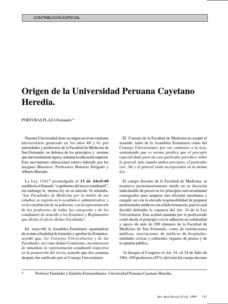 Origen de La UPCH | PDF