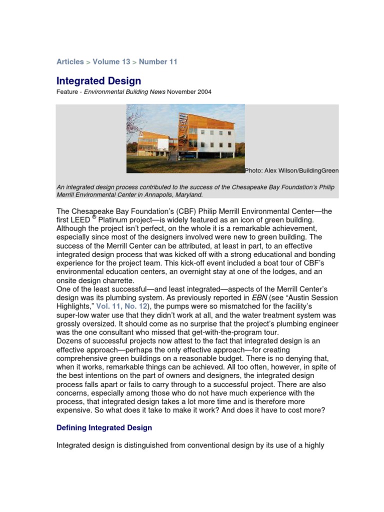 Integrated Design EBN November 2004 | PDF | Leadership In Energy And ...