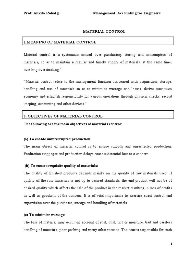 Material Costing | PDF | Inventory | Economies