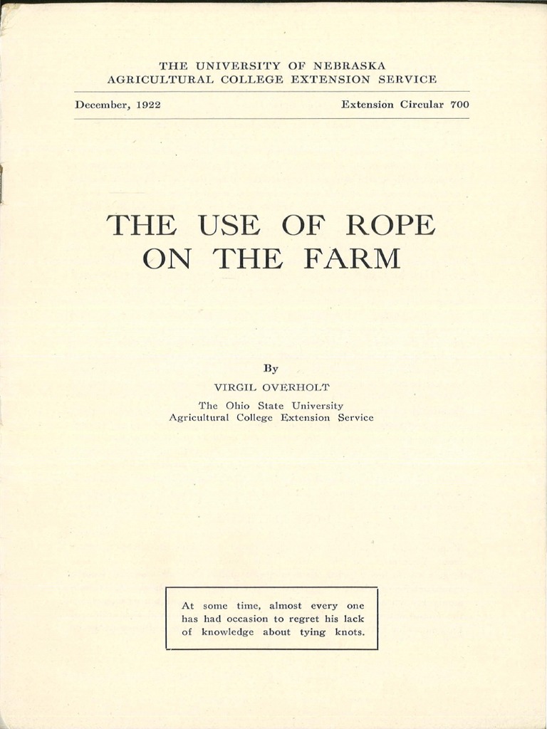 Essential Rope Techniques for Farmers | PDF | Rope | Knot