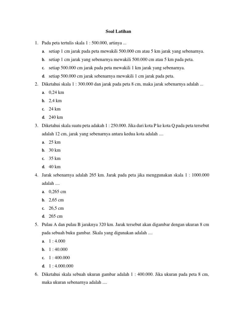 Soal Latihan Skala | PDF