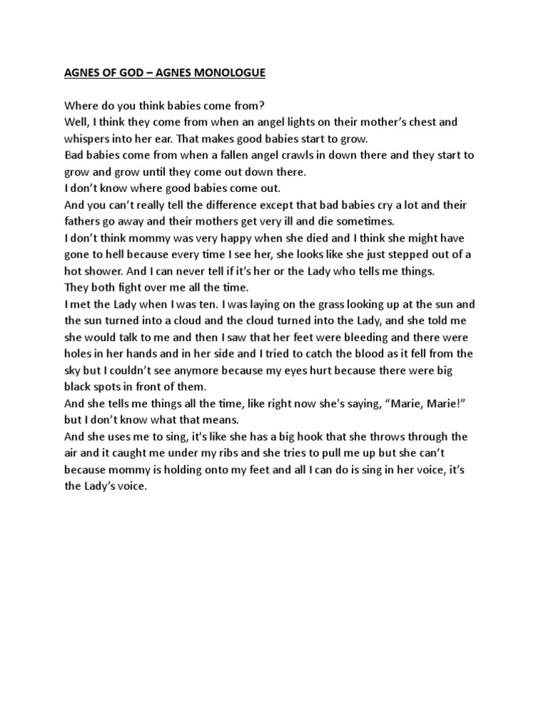 AgnesOfGod Agnes | PDF