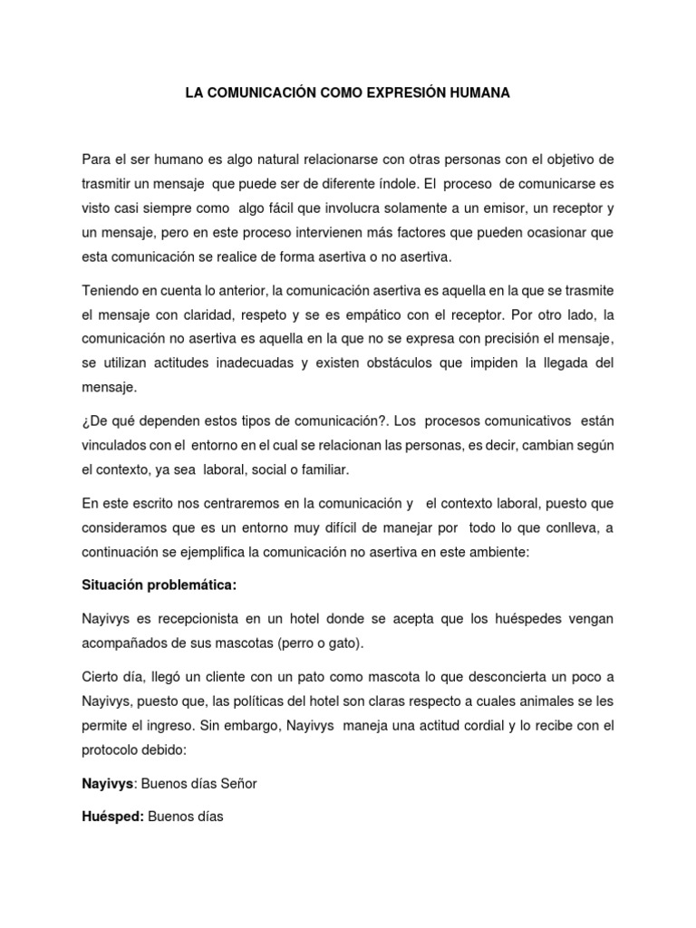 La Comunicación Como Expresión Humana | PDF | Comunicación