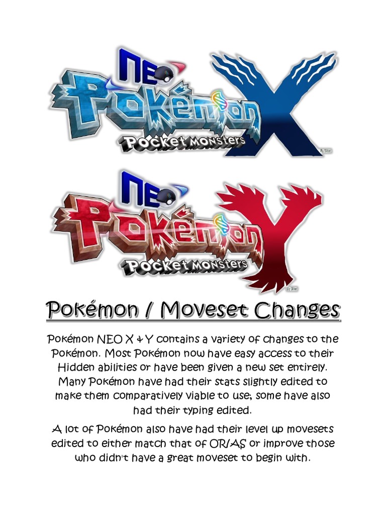 Pokémon Neo X & Y Changes Overview | PDF | Pokémon