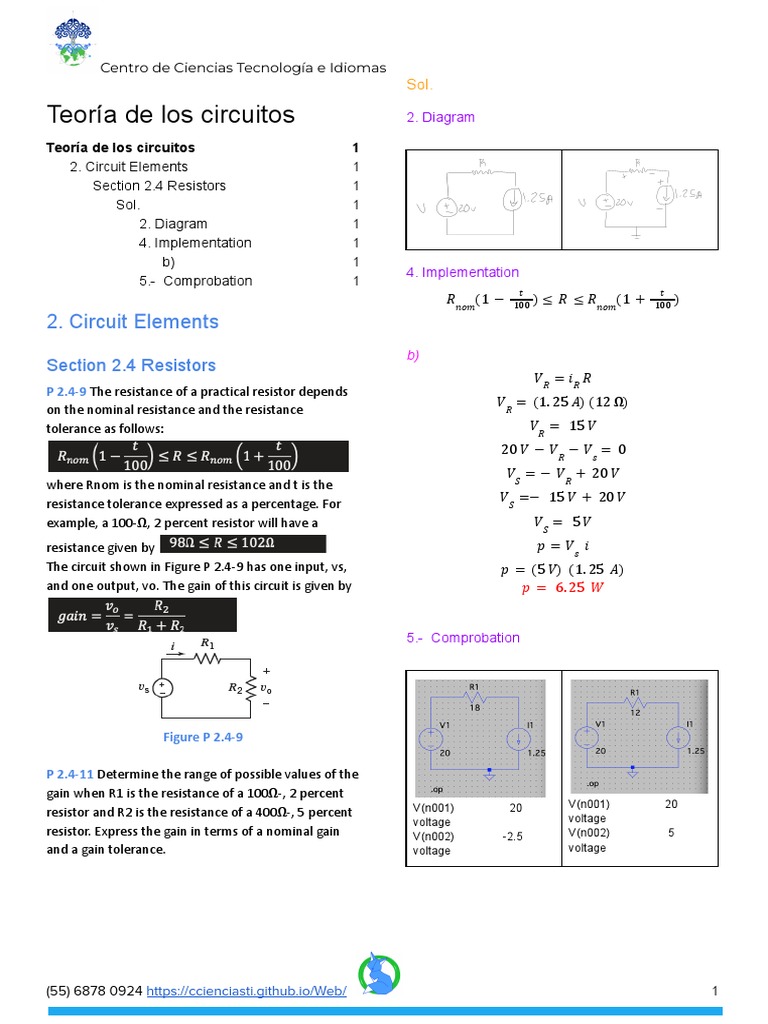 Teoría de Los Circuitos. | PDF