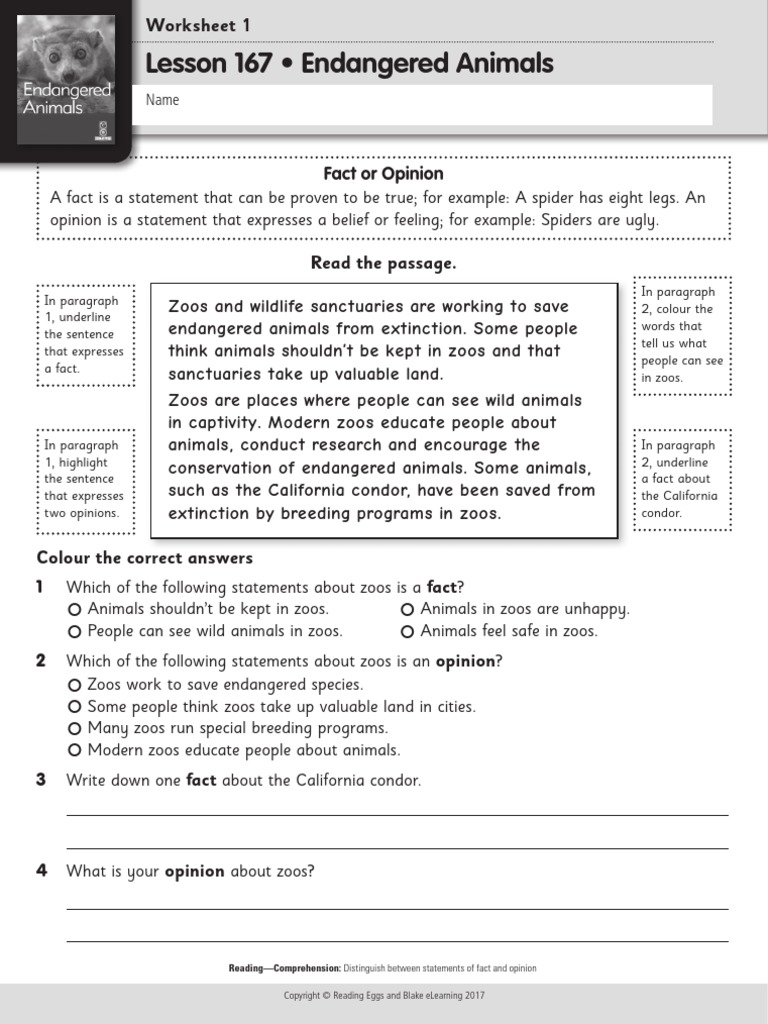 Activity Sheet Rex REX My Lessons - Comprehension Year 5 Lesson 167 en ...