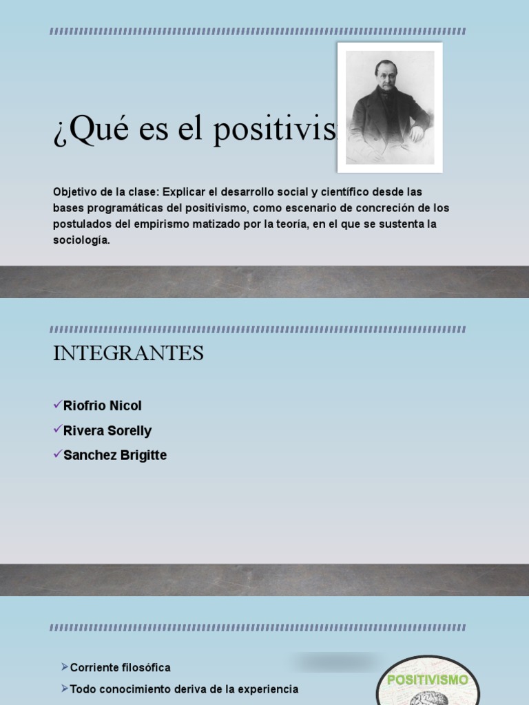 Filosofía y Principios del Positivismo | PDF | Positivismo | Conocimiento