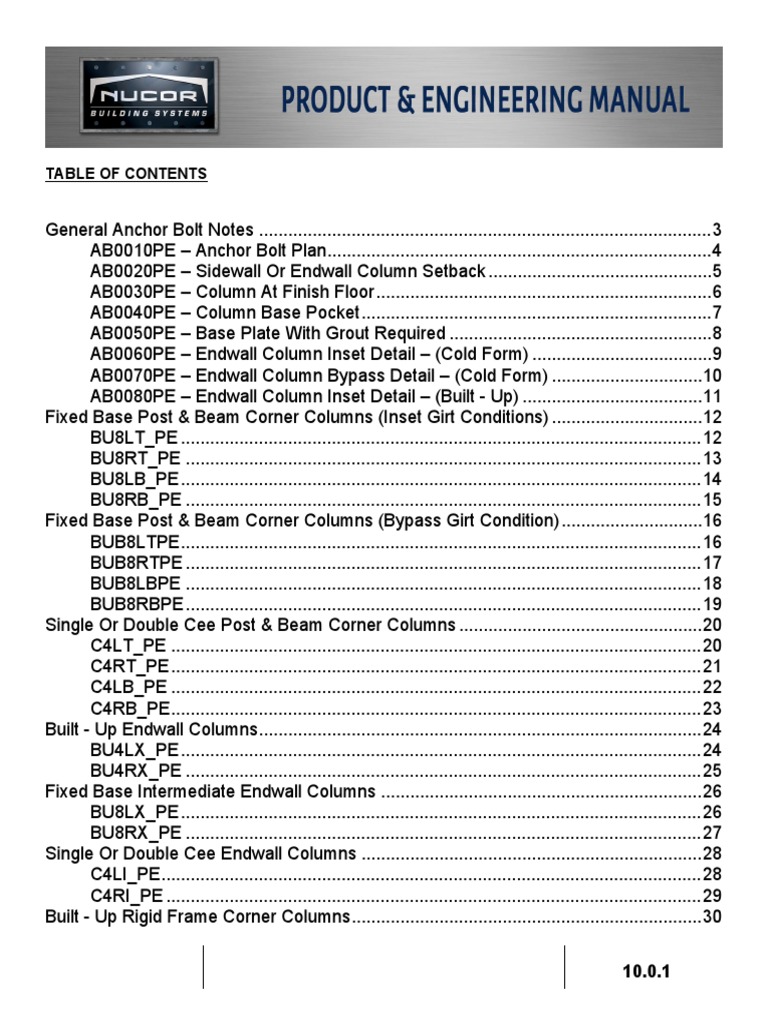 Nucor Anchor Bolt Plan | PDF | Screw | Applied And Interdisciplinary ...