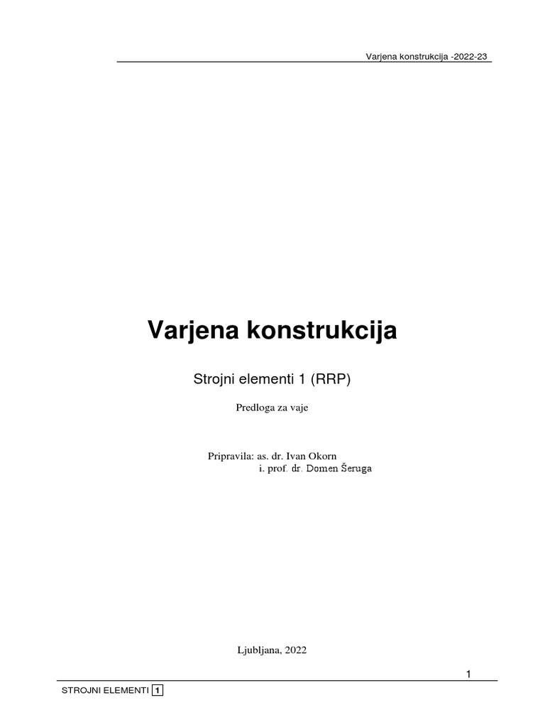 4 - Varjena Konstrukcija (Predloga Za Vaje) | PDF