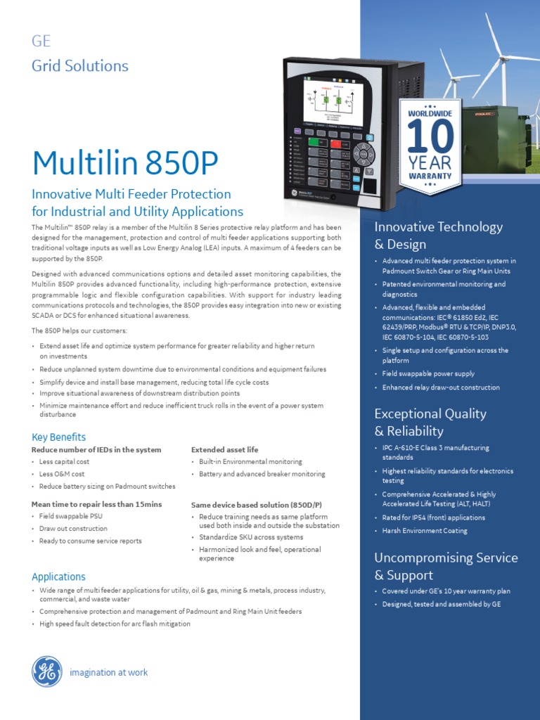 Multilin 850 Multi-Feeders | PDF | Scada | Relay