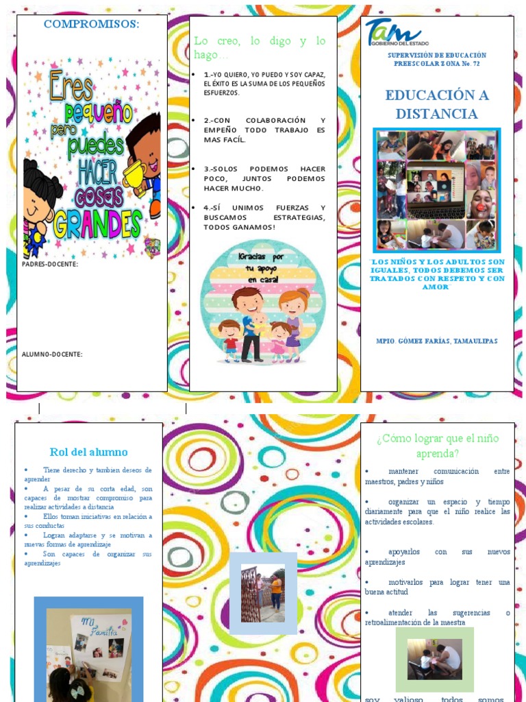 Triptico Compromiso Educación Preescolar | PDF | Educación de la ...