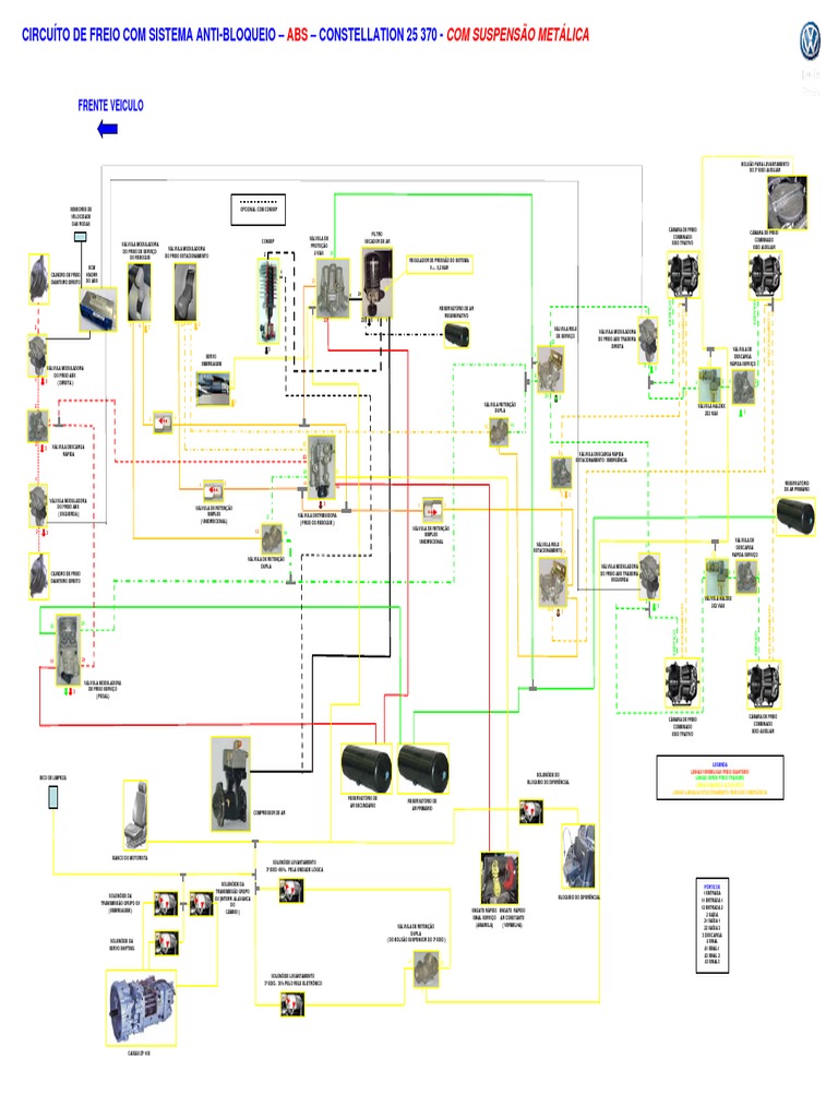Circuito Freio 25 370 E 19 320 Com Abs em A3 MAN | PDF | Eixo | Freios ABS