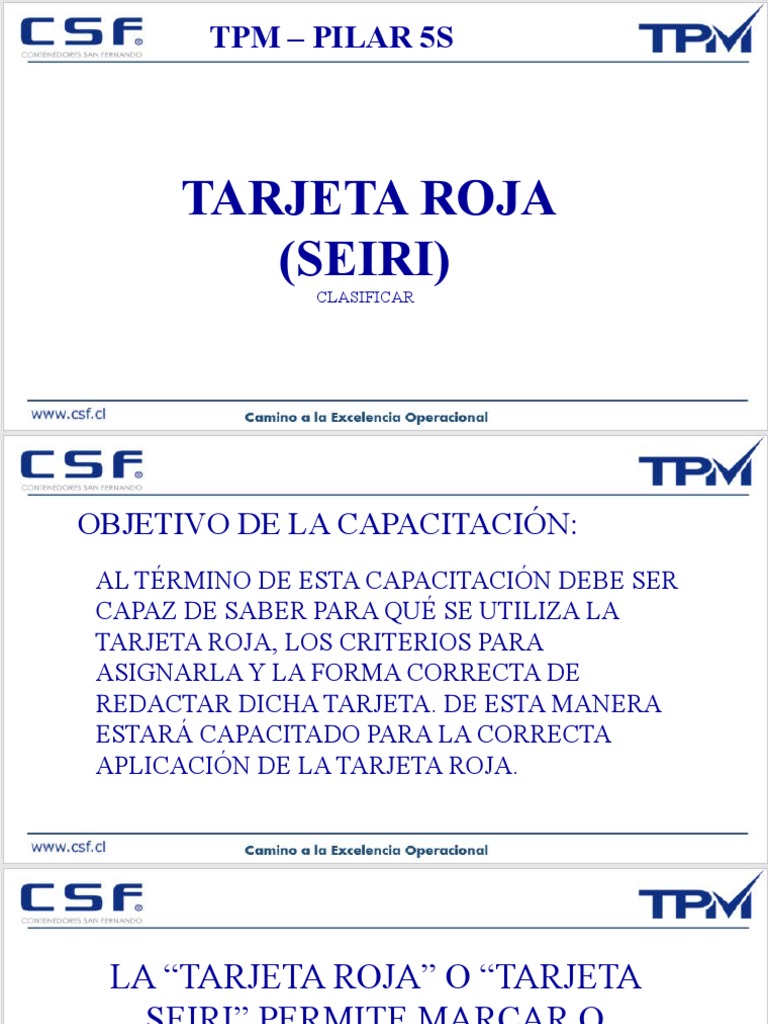TPM - 5S - Tarjeta Roja Seiri - 2019.03.25 | PDF