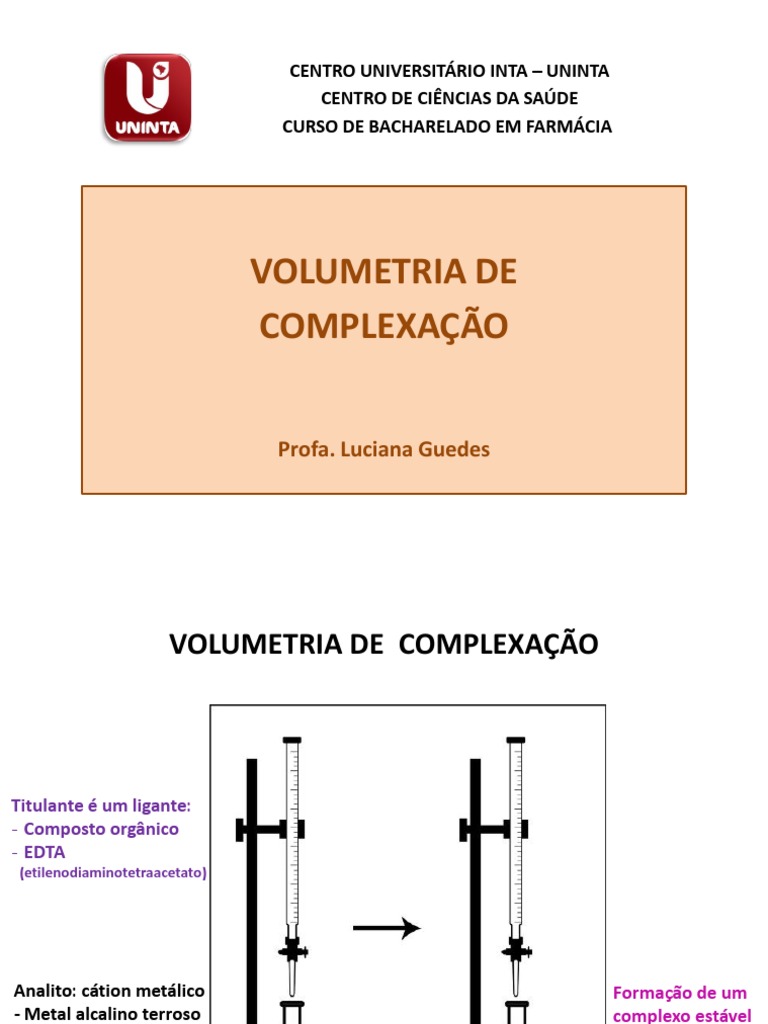 Volumetria de Complexação | PDF | Química | Titulação