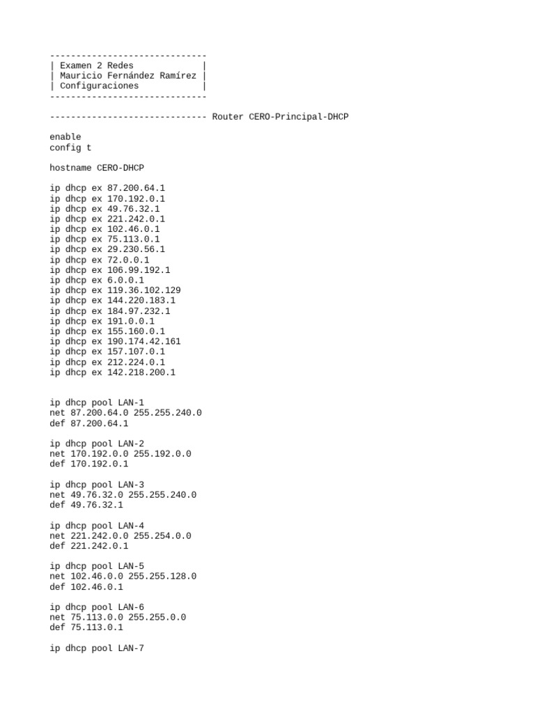 Config V1 | PDF | Ip Address | Router (Computing)