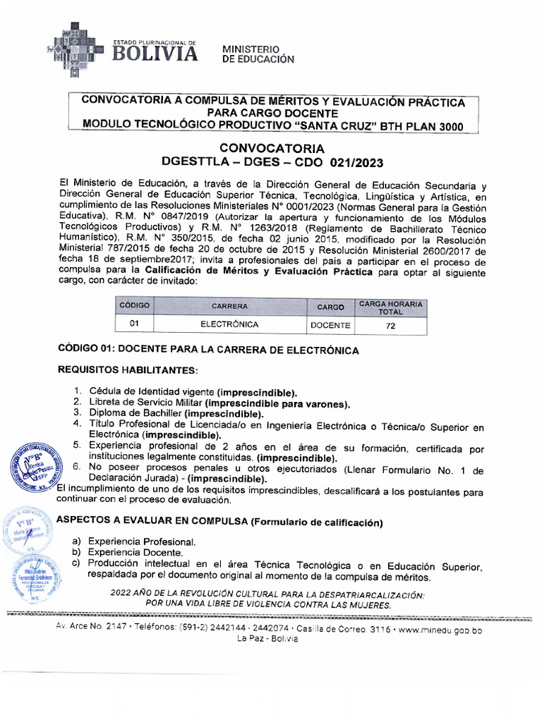 CDO 021 2023 SANTA CRUZ Mod Tecnol BTH Plan 3000 | PDF