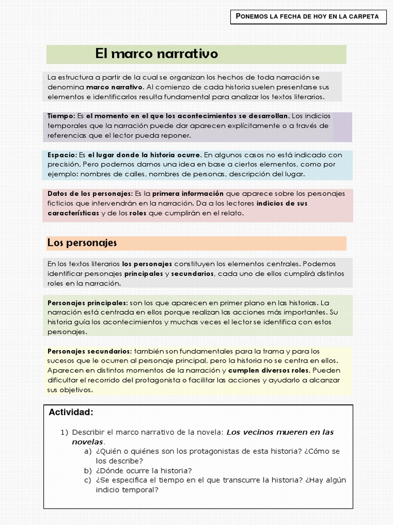 Elementos del Marco Narrativo | PDF