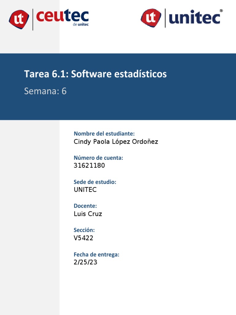 Annotated-Tarea 6.1 Lab Estadísticos Cindy | PDF | Spss | Microsoft Excel