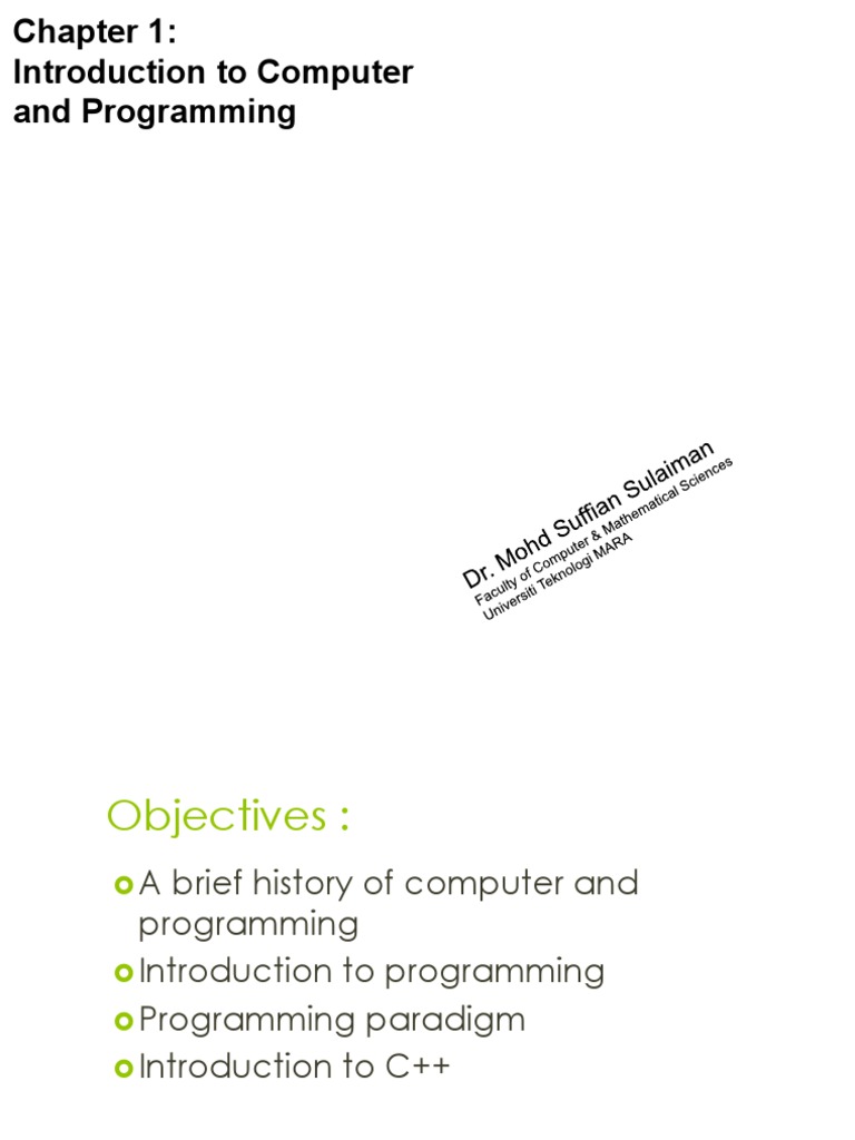 1 Chapter 1 - Intro To Computer - Programming | PDF | Programming ... 1 Chapter 1 - Intro To Computer - Programming | PDF | Programming ...