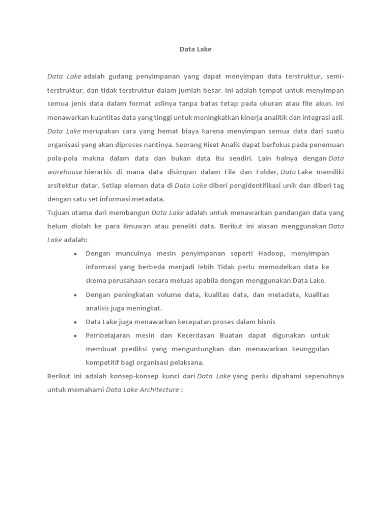 Sekilas Tentang Data Lake | PDF