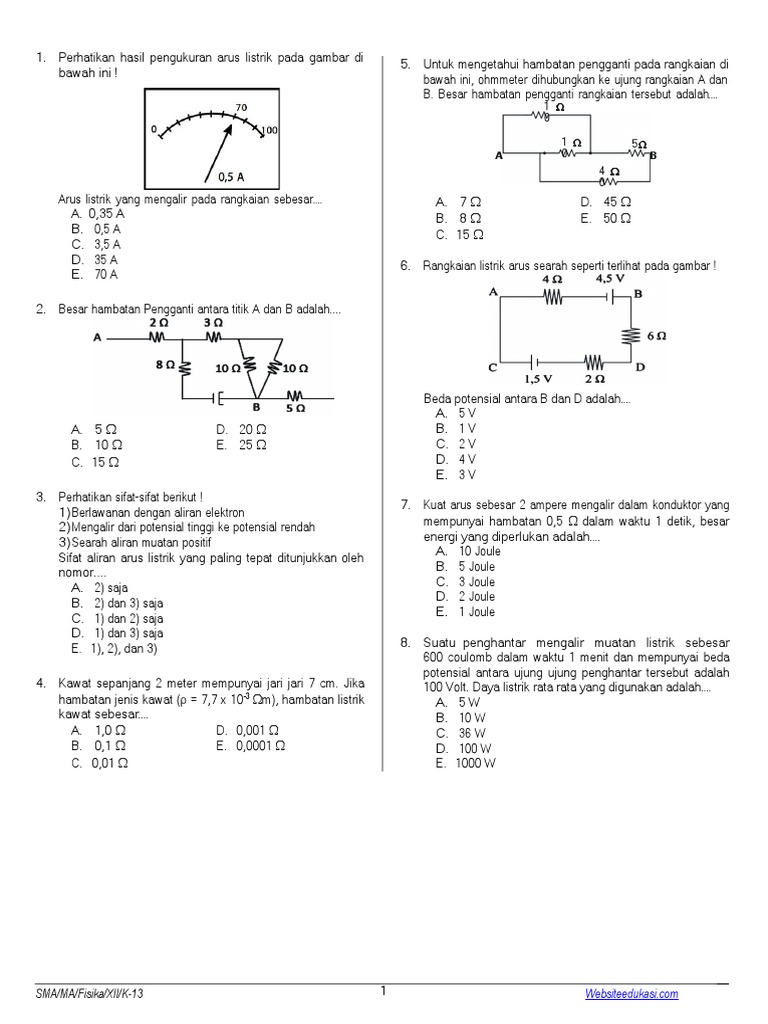 Soal Pas Fisika Kelas Xii K13 | PDF
