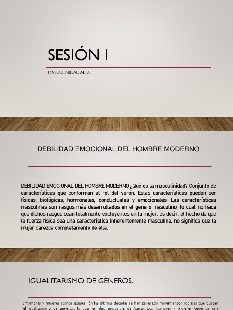 Sesión 1 Masculinidad Alfa | PDF | Masculinidad | Las emociones