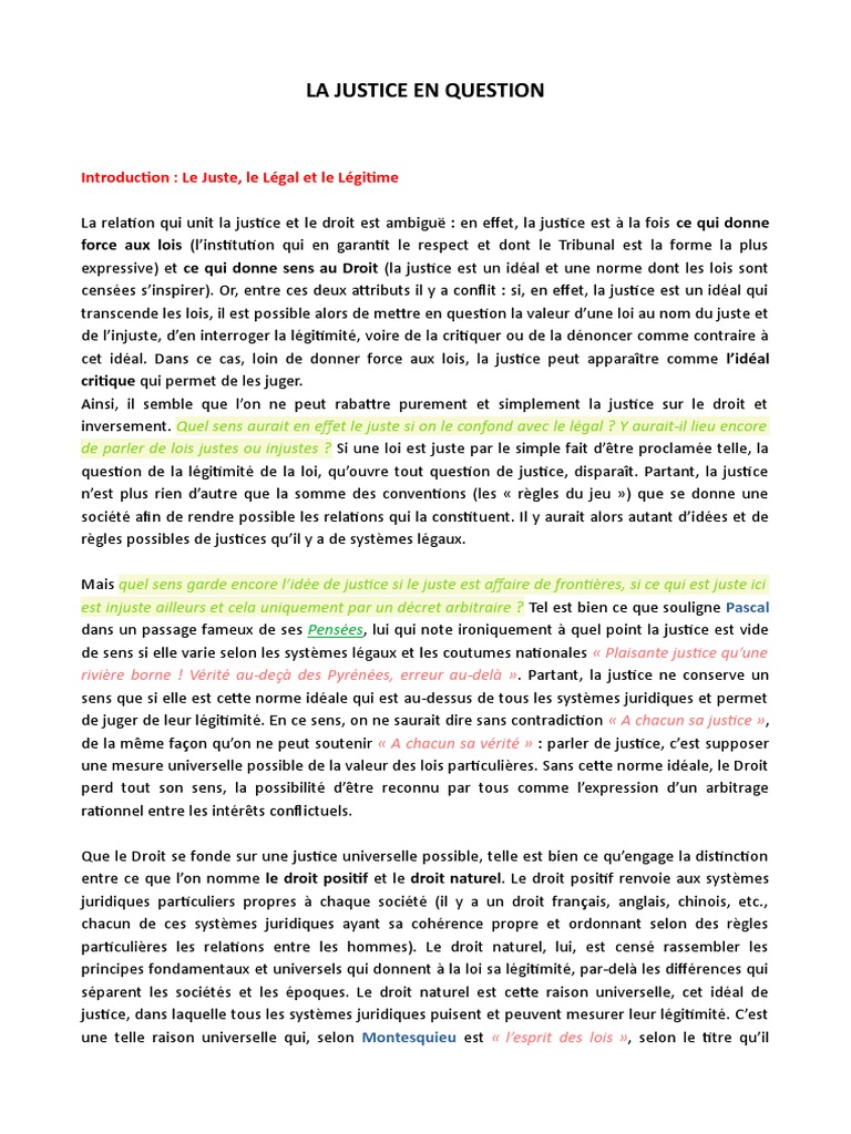 La Justice Cours de Philo | PDF | Justice | Crime et violence