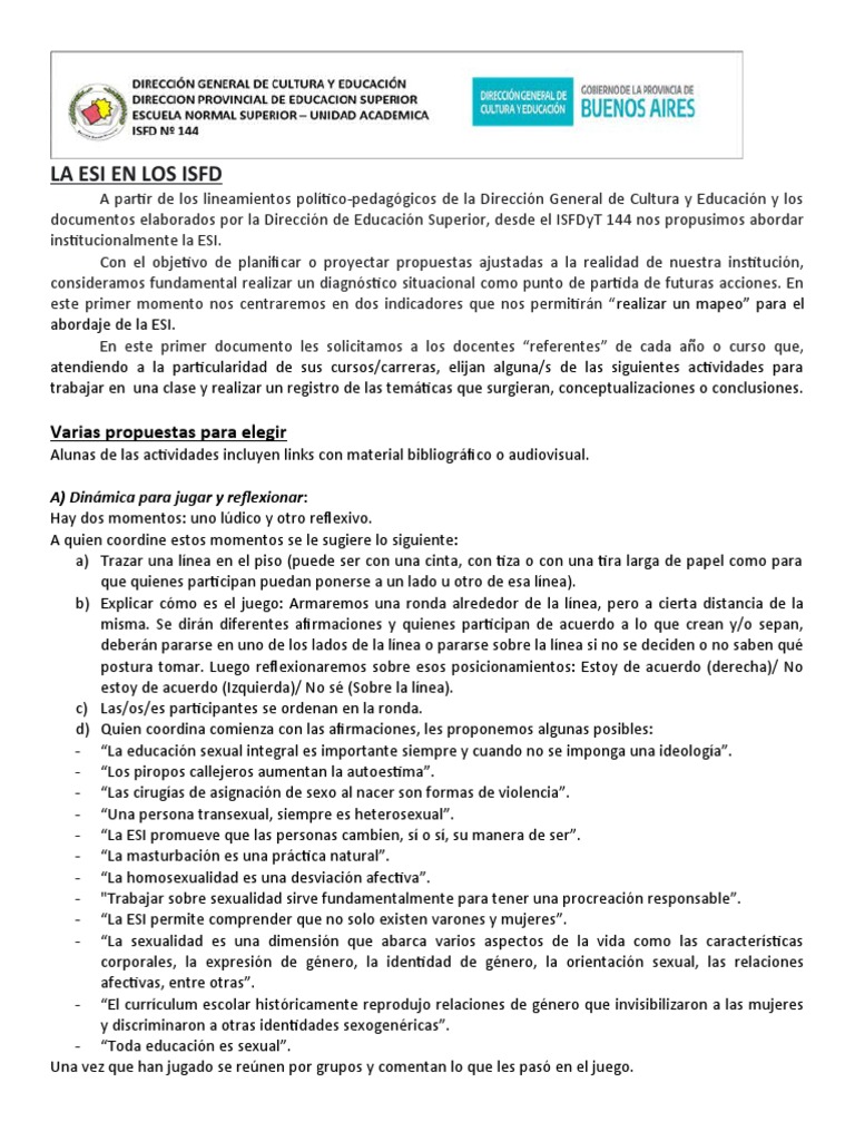 La Esi en Los Isfd | PDF | La sexualidad humana | Género