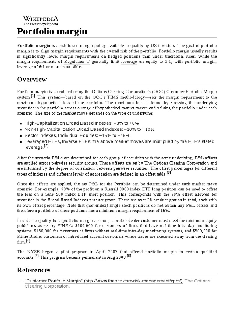 Portfolio Margin | Download Free PDF | Margin (Finance) | Securities ...