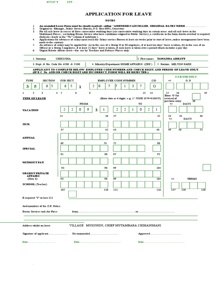 Leave Vacation Form 2021 | PDF | Government | Justice