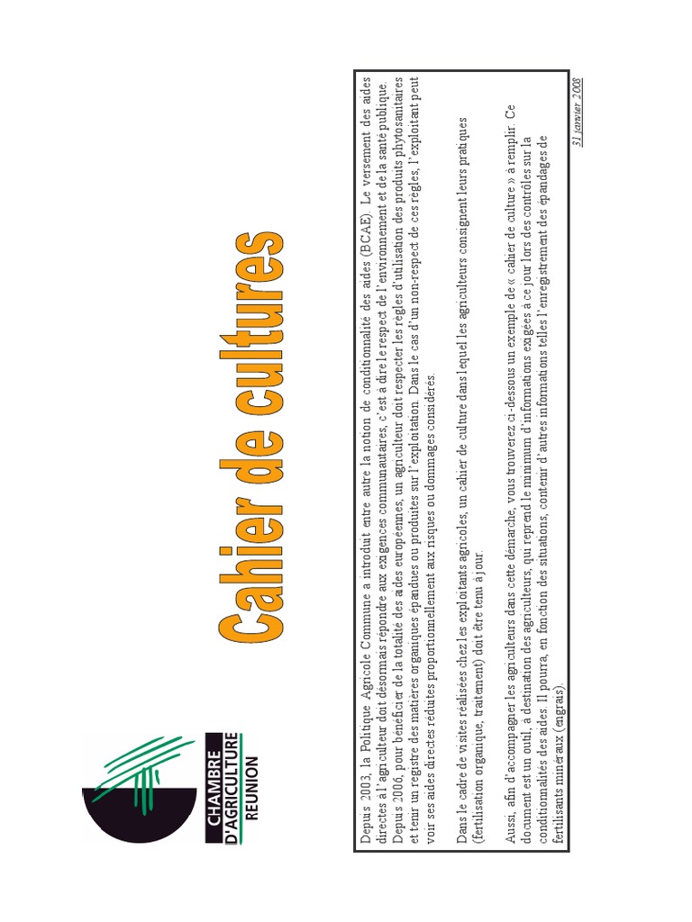 Modèle de Cahier de Cultures | PDF
