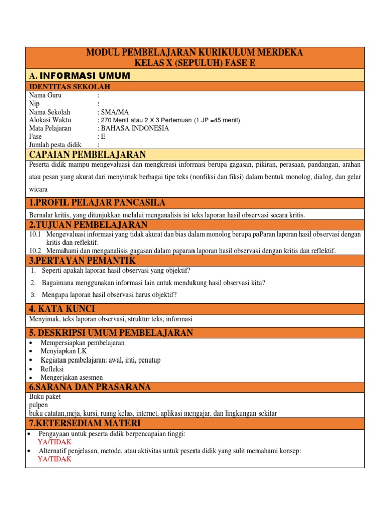 CTH - Modul B.indo 10 | PDF