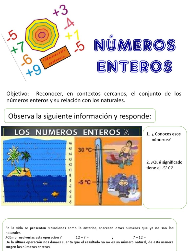 Números Enteros, parte 1 | PDF | Entero | Sustracción
