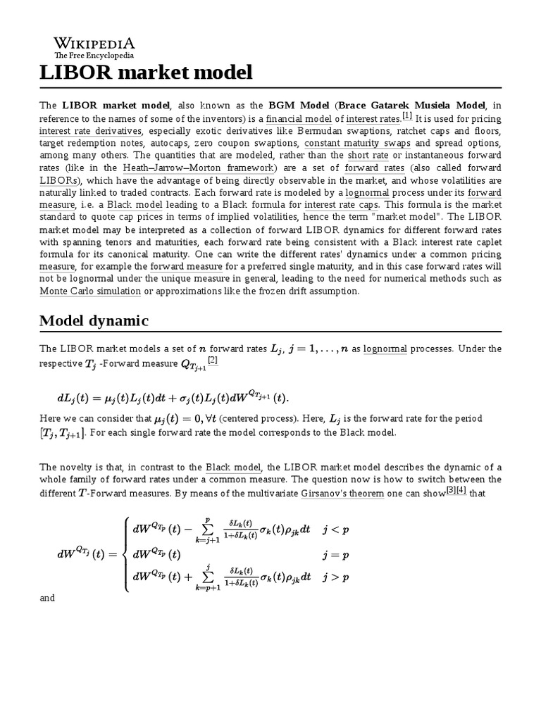 LIBOR Market Model | PDF | Interest | Private Sector
