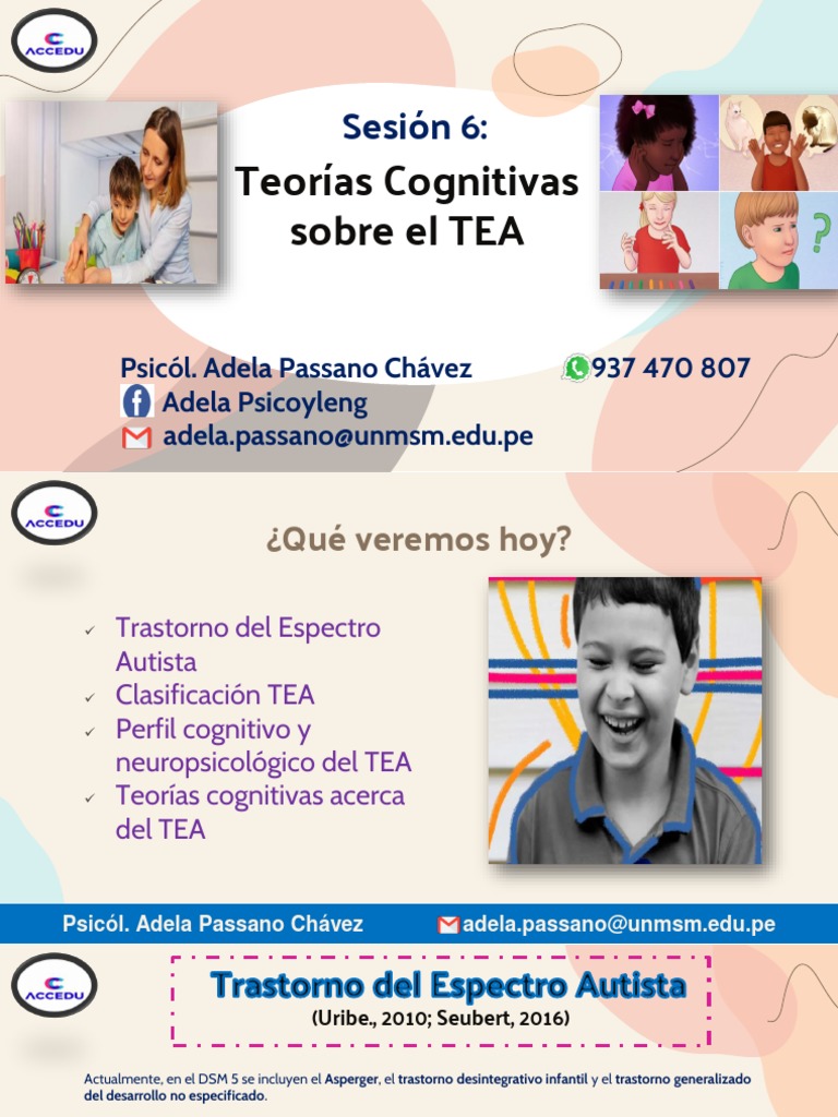 S6 TEA ACCEDU Teorias Cognitivas | PDF | Espectro autista | Síndrome de Asperger