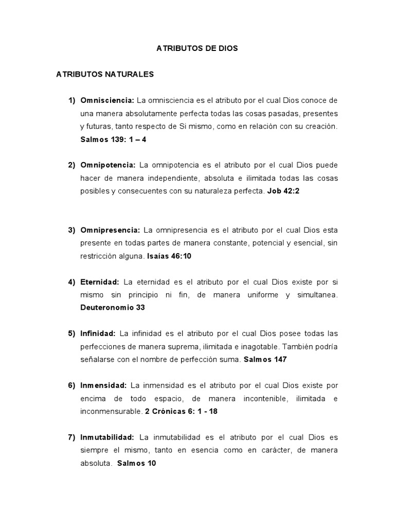 Atributos de Dios | PDF | Dios | Salmos
